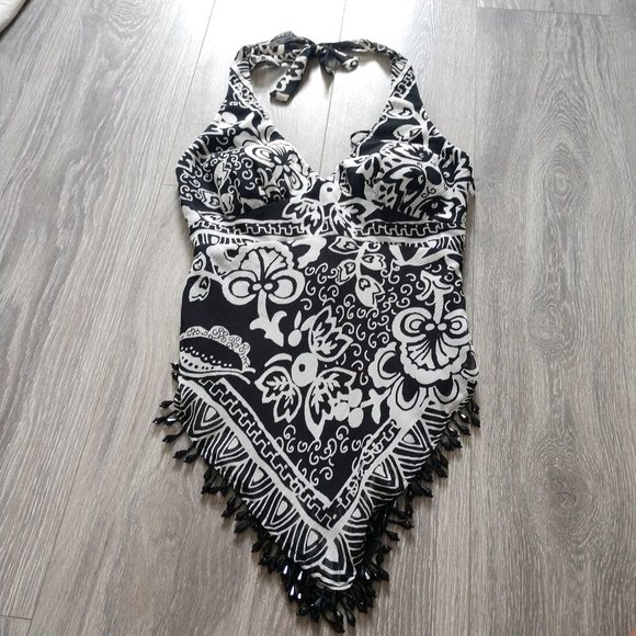 Cache | Tops | Nwt Cache Beaded Halter Top | Poshmark